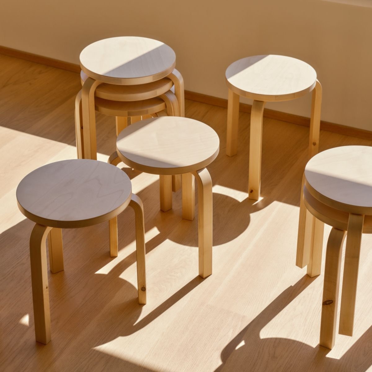 Krakk Stool 60 Villbjørk (wild birch) – OsloDeco