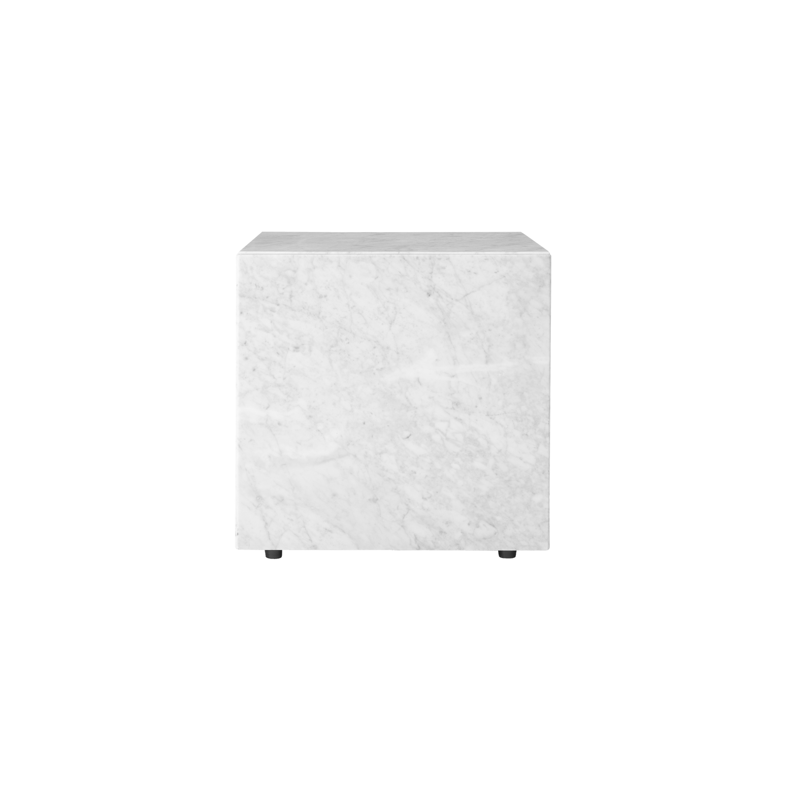 Plinth Cubic sidebord hvit marmor – OsloDeco